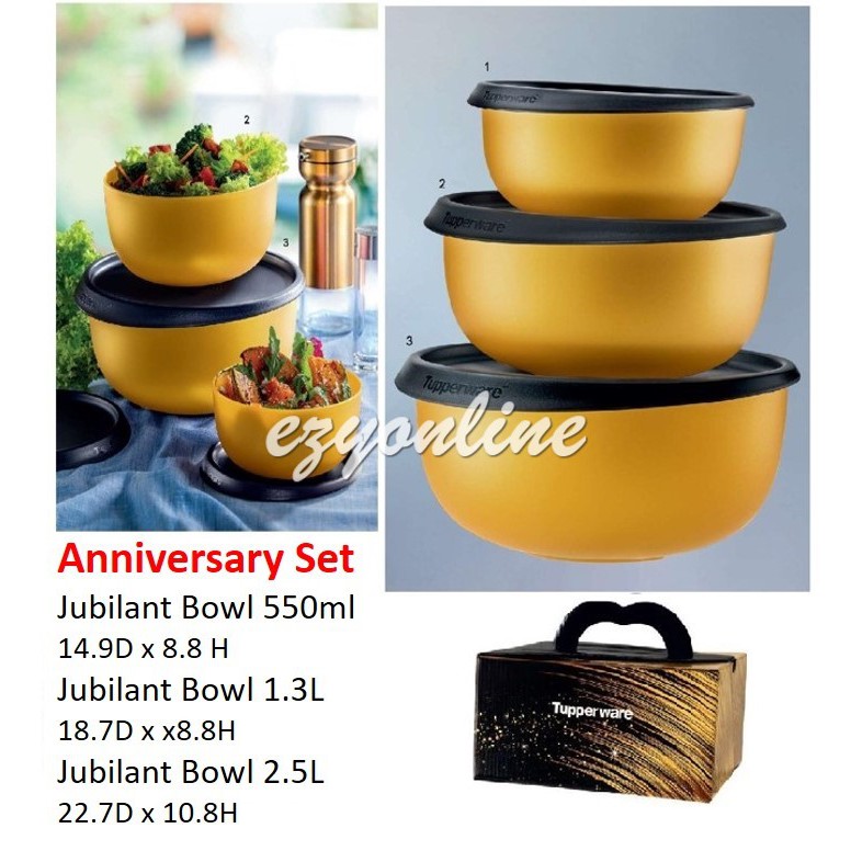 Tupperware Anniversary Blossom Bowl Set (3 pc) | Shopee Malaysia