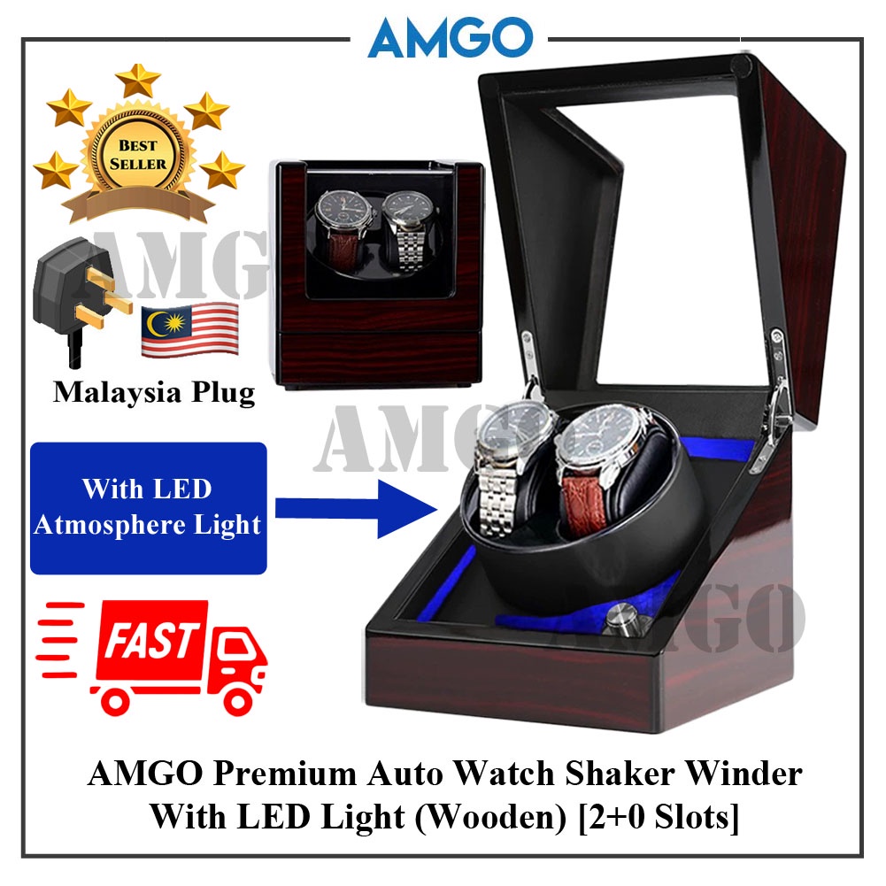 AMGO High Quality Premium Auto Watch Winder Watch Shaker With LED Light ...