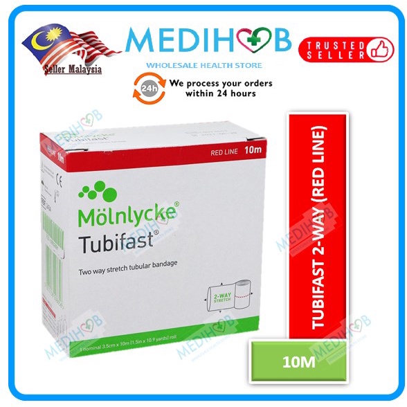 MOLNLYCKE TUBIFAST 2-WAY STRETCH (RED LINE) 10M (EXP08/2028) | Shopee ...