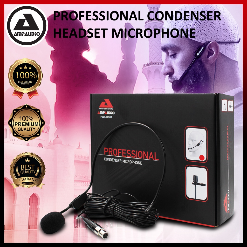 Ampaudio HS01 Head Microphone Professional Singing Vocal Pray Condenser ...