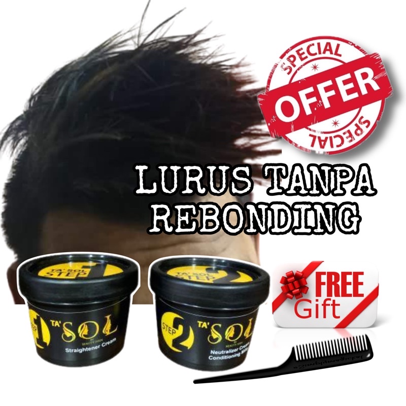 TA'SOL Hair Rebonding Cream Ubat Krim Lurus Rambut -Rebonding 100ml ...