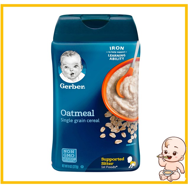 Gerber Oatmeal Single Grain Cereal, 8 oz (227 g) Exp 6/2025 | Shopee ...