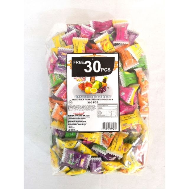 Offer LOT 100 Assorted Candy 300pcs+30pcs Gula-gula Berperisa Buah ...