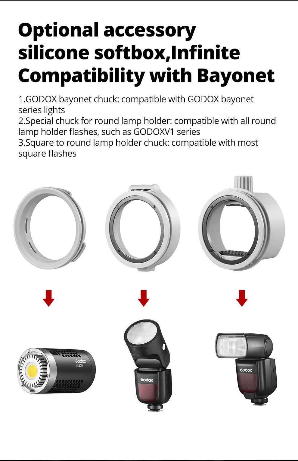 Godox ML-CD15 ML-CS162 Silica Gel Diffusion Dome Kit Ball lampshade ...