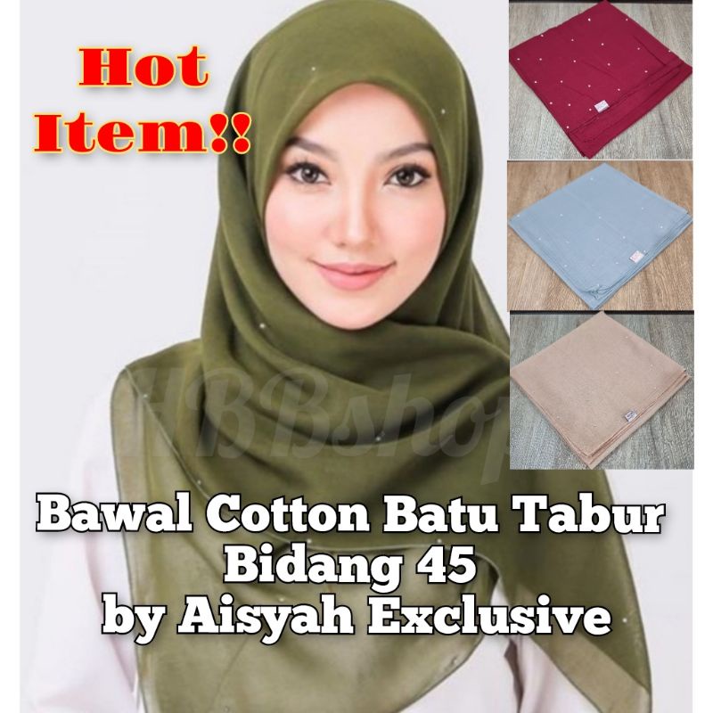 PART 1 Bawal Premium Batu Swarovski Tabur AISYAH EXCLUSIVE cotton Bdg ...