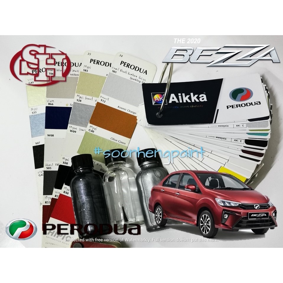 PERODUA Bezza DIY Touch Up Paint SET 30ml (clear coat & paint) | Shopee ...