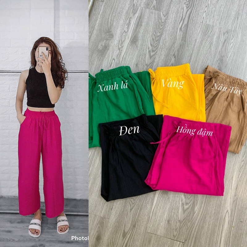 Pants/Wide Leg Pants SOFT COOL - Long Waistband Many colors | Shopee ...
