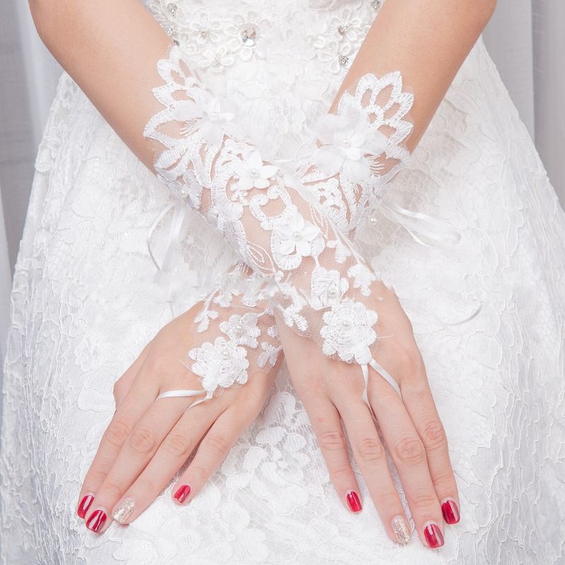 Zeena HANDLACE bridal pengantin kawin sarung tangan NIKAH wedding tunang HANDSOCK tiara veil ...