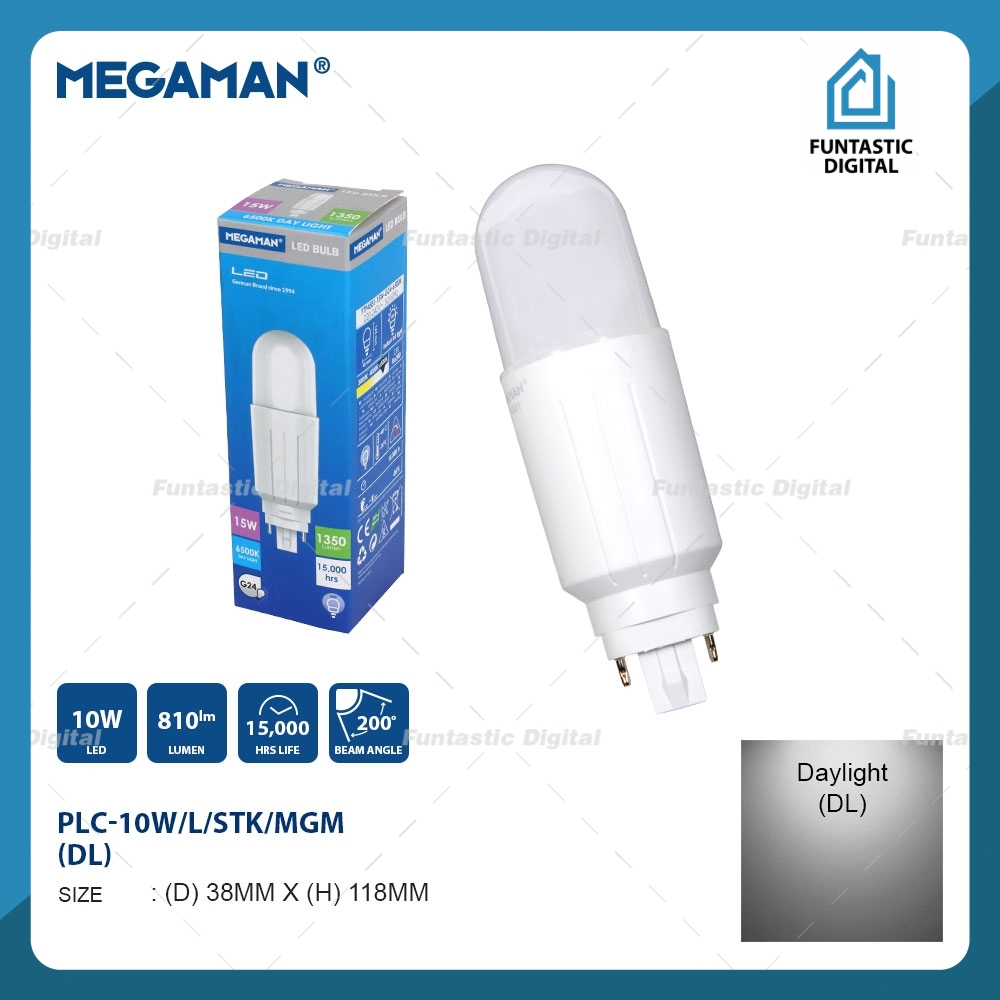 MEGAMAN 10W/15W PLC-2PIN LED STICK BULB | Shopee Malaysia