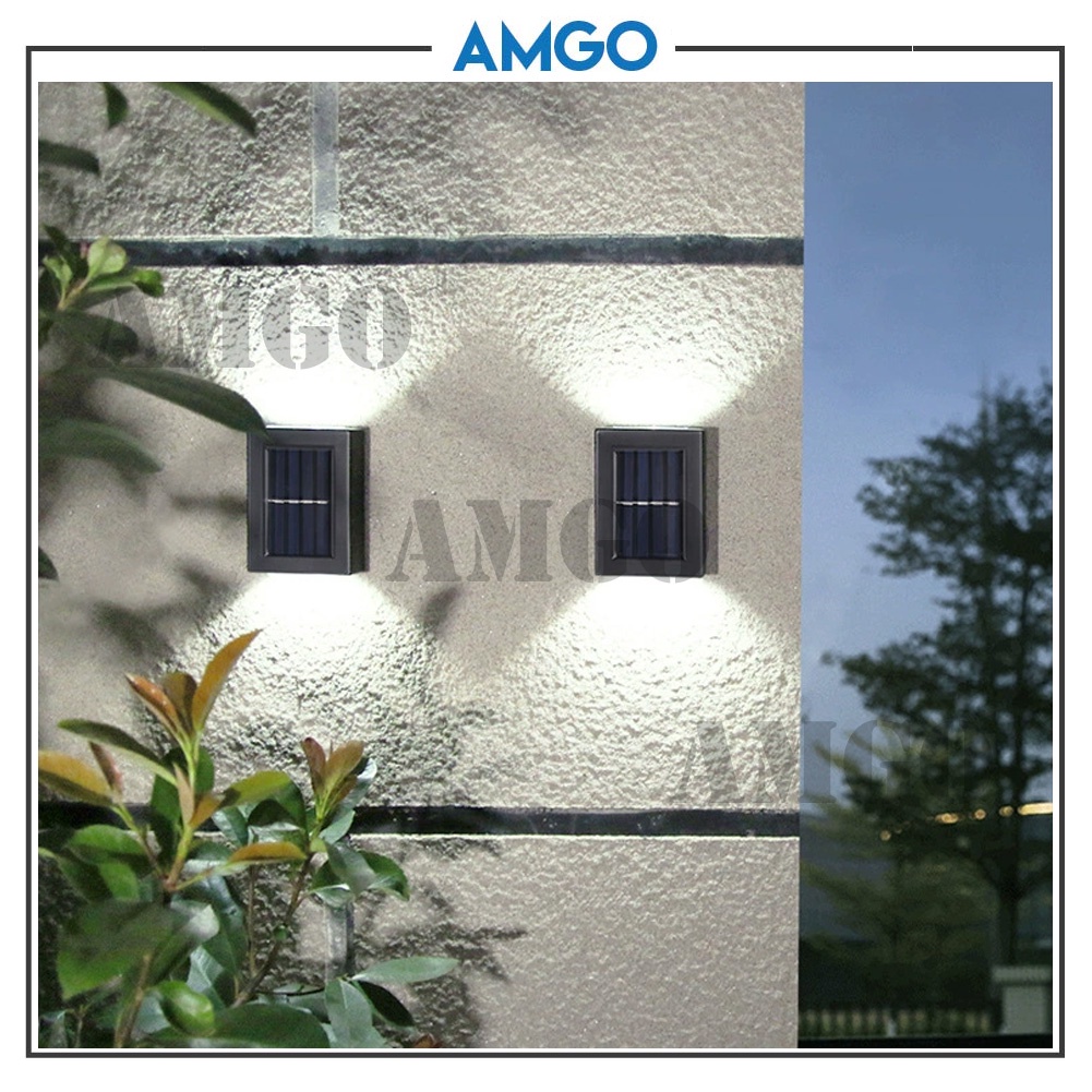 AMGO Lampu Solar Luar Rumah Led Outdoor Wall Light Waterproof Automatic ...