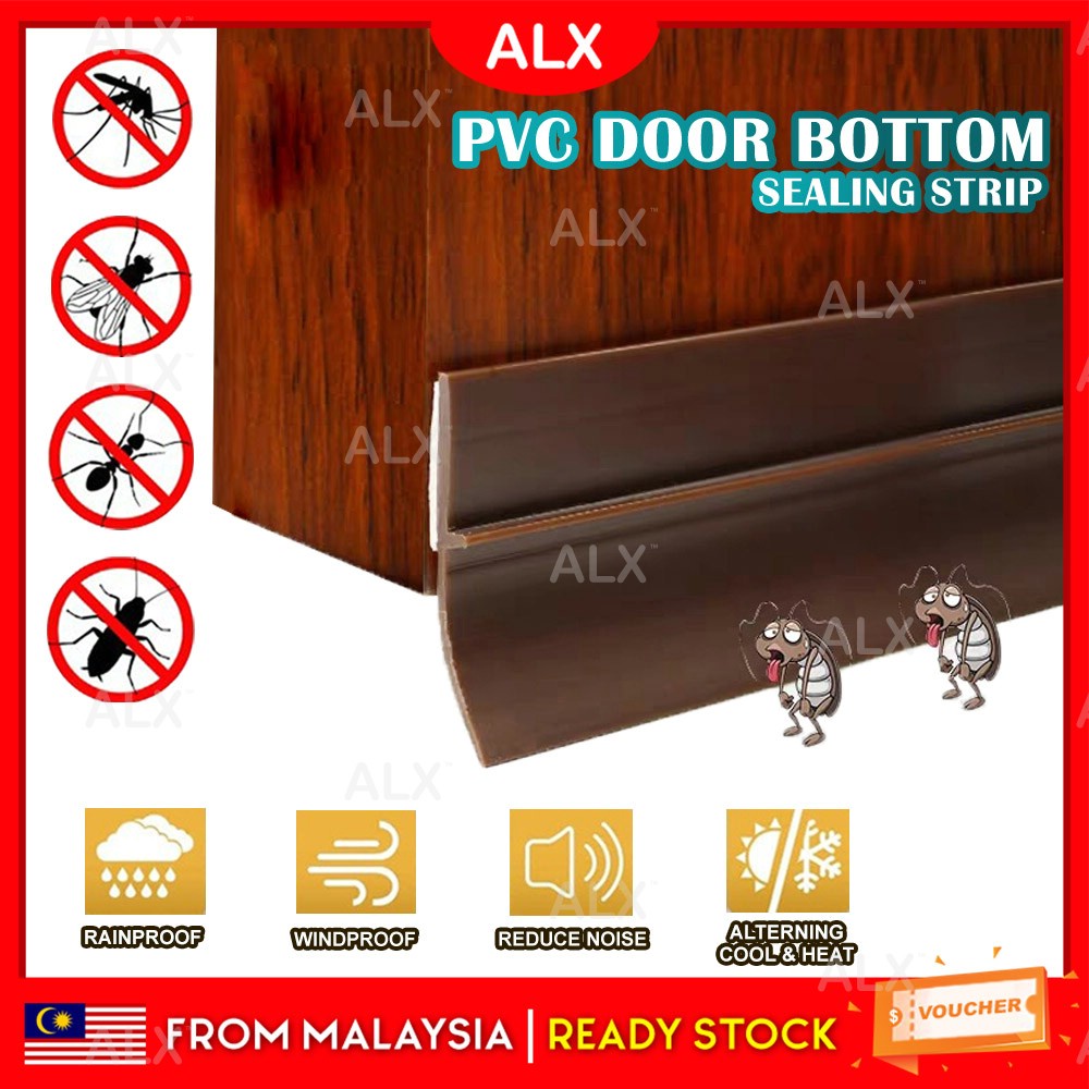 ALX 1M Door Bottom Seal Glass Gap PVC Strip Blocker Bathroom Bedroom ...