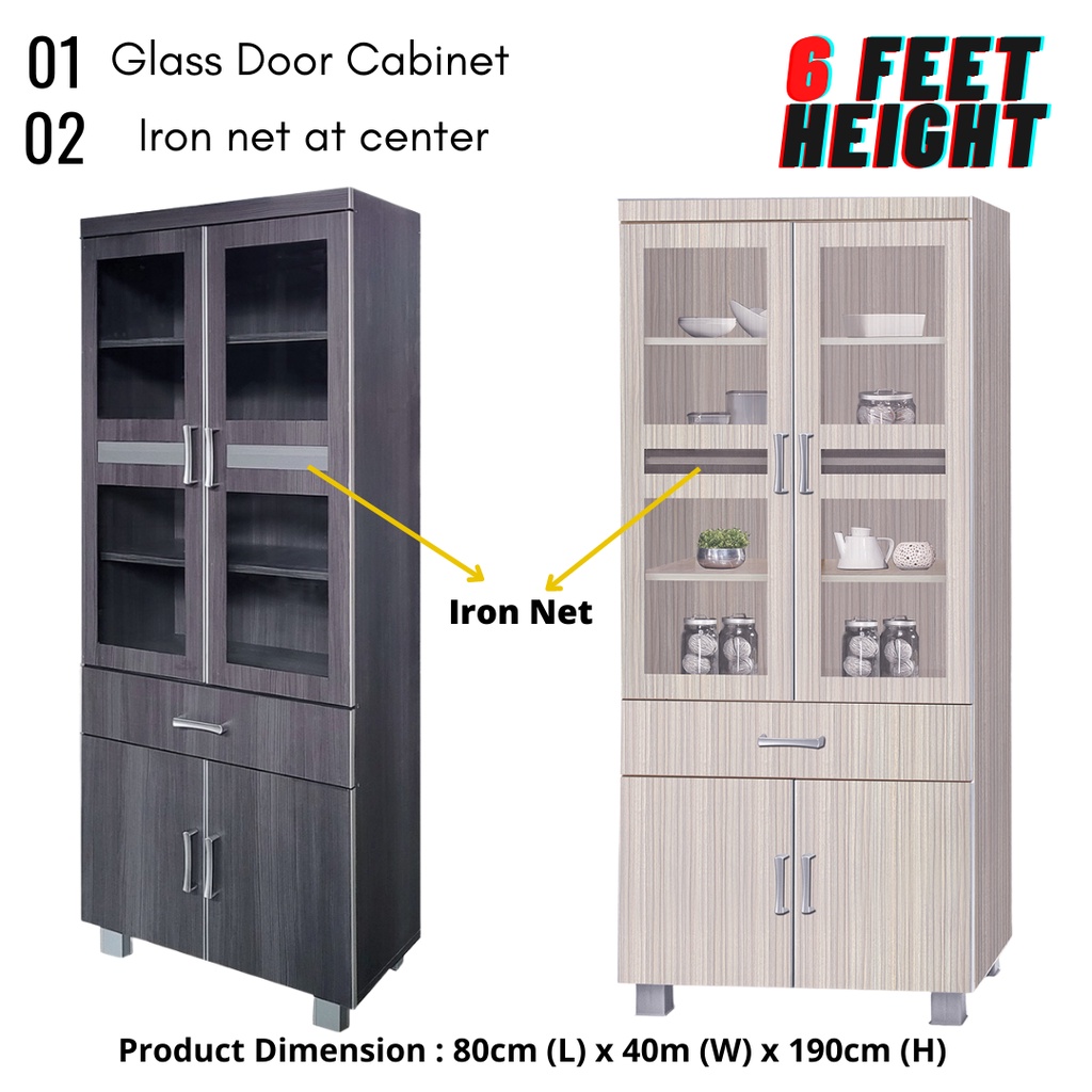 DFP 6 Feet Almari Dapur Kitchen Cabinet Storage Rak Dapur Kabinet 2 ...
