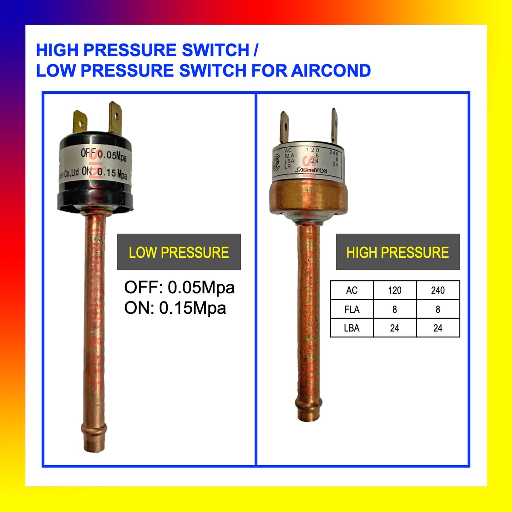 HIGH LOW PRESSURE SWITCH C/W COPPER JOINT AIRCOND HIGH LOW PRESSURE ...
