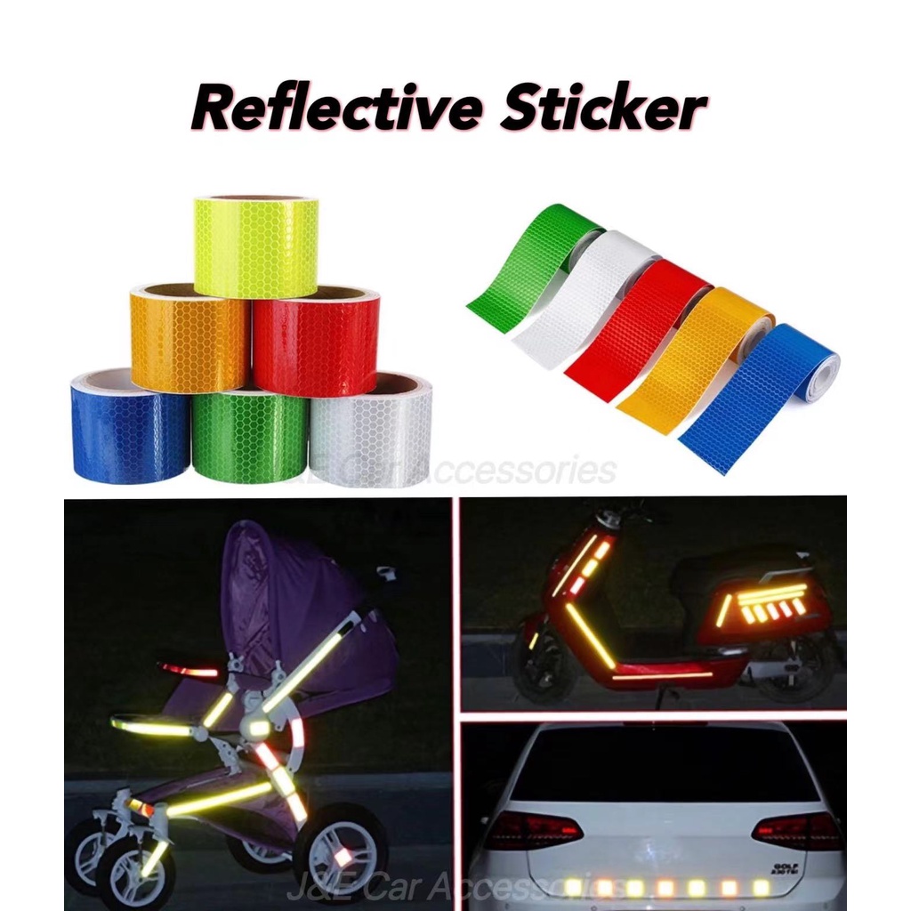 1 Roll 5CM Car Reflective Tape Decoration Stickers Car Warning Safety ...