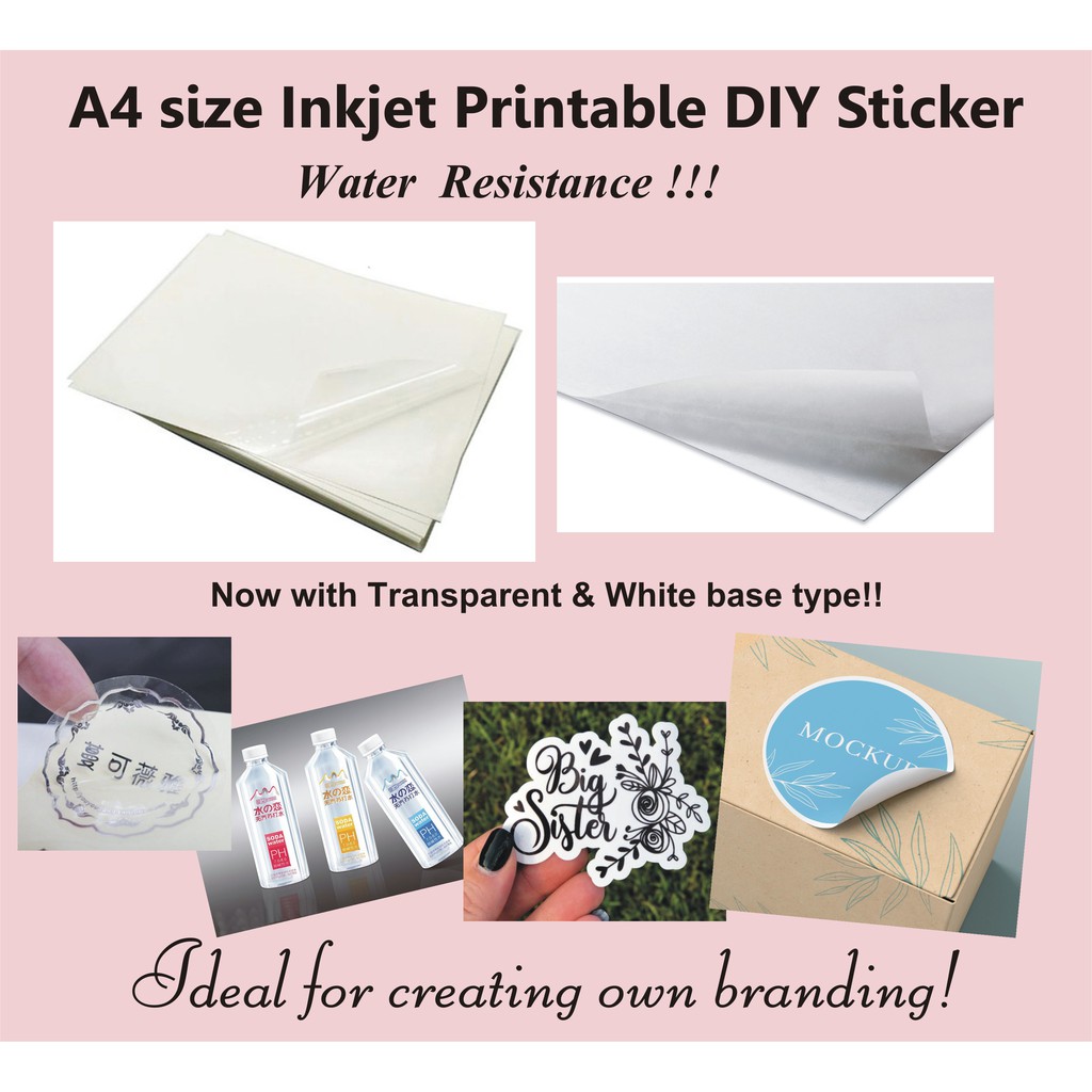 A4 Size Inkjet & Laser Printable Stickers / DIY Own Branding & Labeling ...
