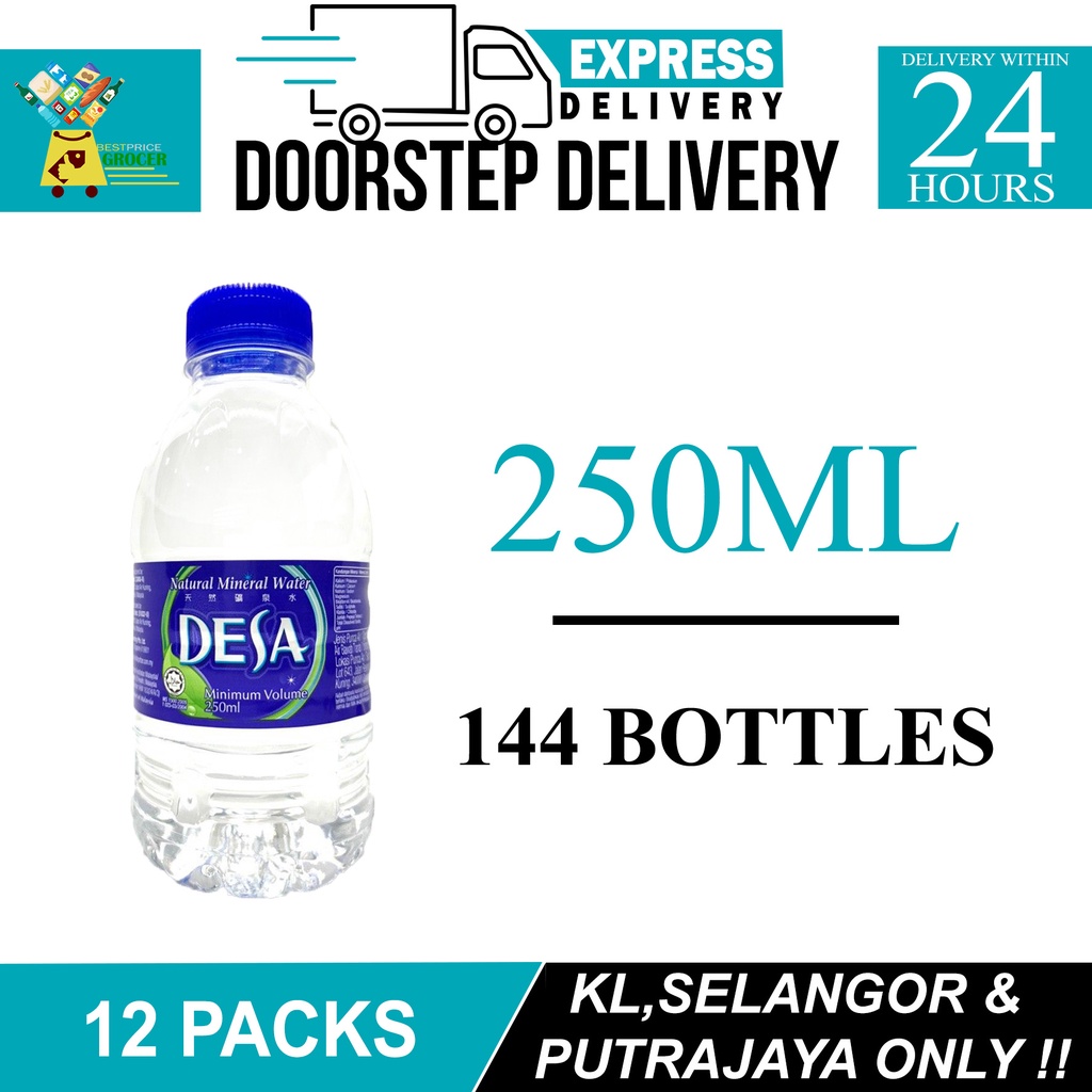 DESA NATURAL MINERAL WATER - 250ML X 12 BOTTLES (144 BOTTLES) | Shopee ...
