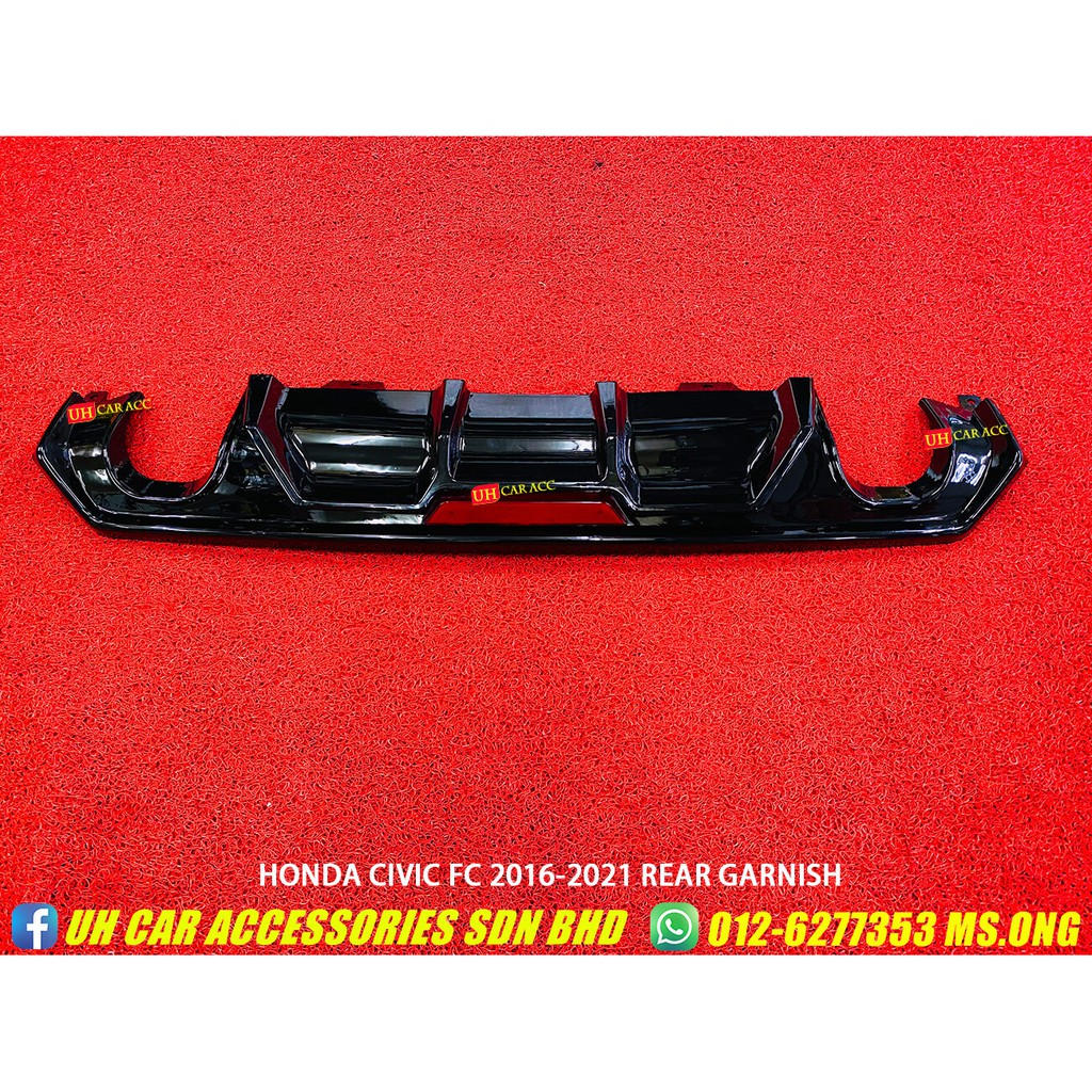 Honda Civic FC 2016-2021 Rear Bumper Garnish Diffuser Lip With ...