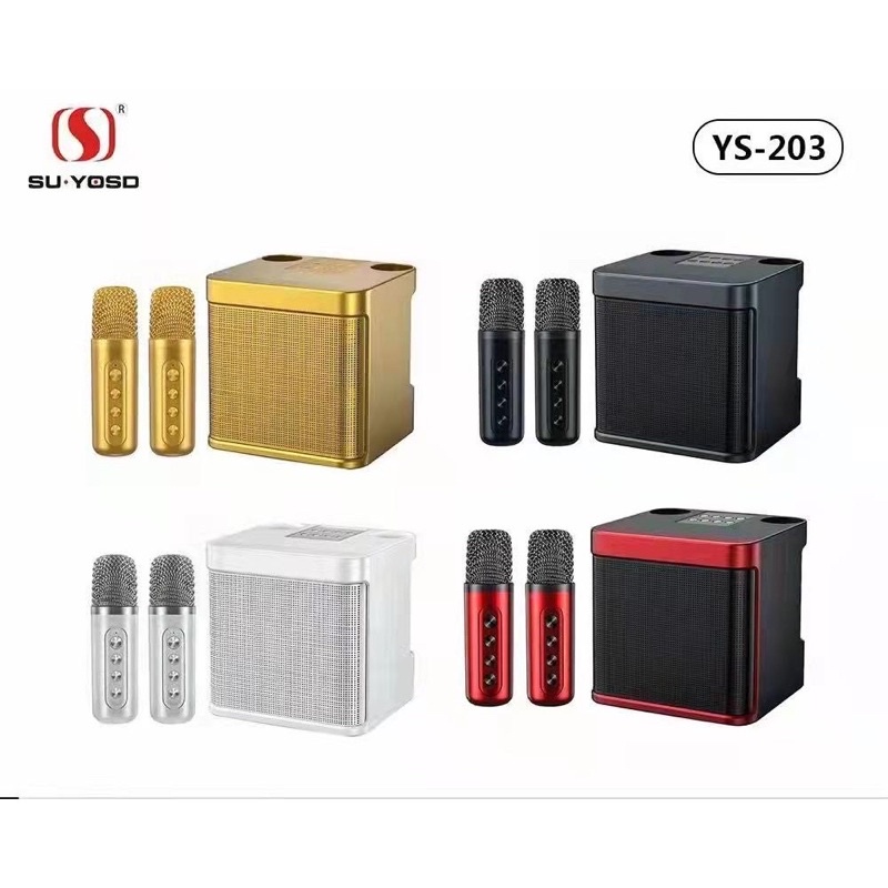 SU-YOSD YS-203 Wireless Karaoke Speaker With Two Wireless Microphone ...