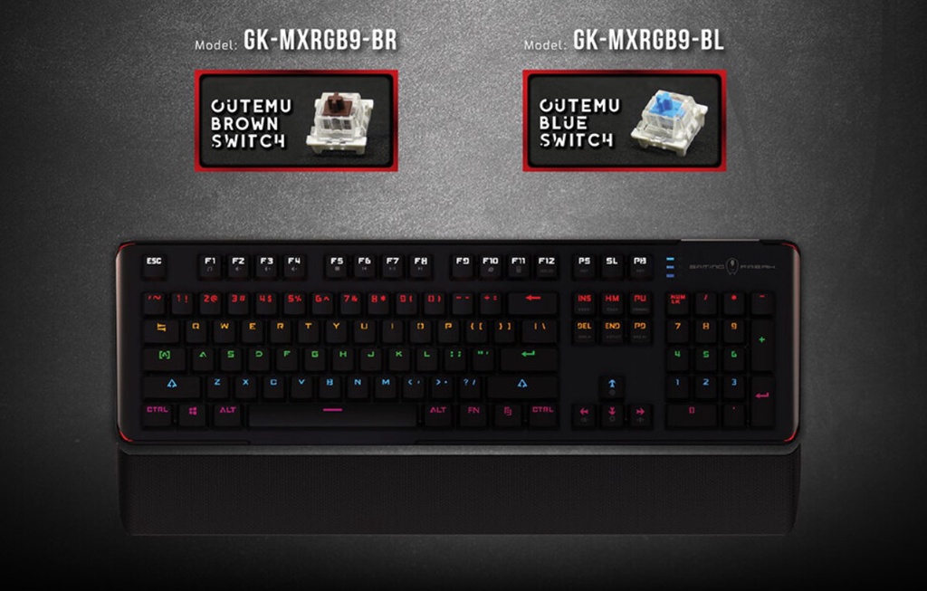 Gaming Freak MXRGB9 Mechanical Keyboard Outemu Brown Blue Switch RGB ...