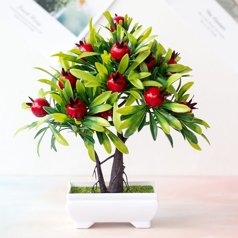 Artificial Fruit Tree Bonsai Fake Fruit Simulation Potted Plant Home ...