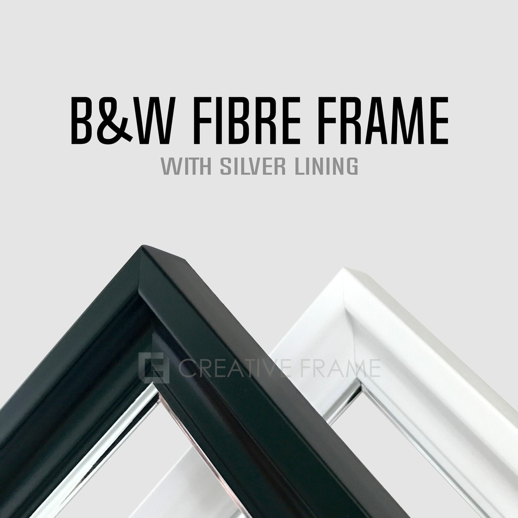 CREATIVE Photo Frame | Black or White Fibre Frame with Silver Lining ...