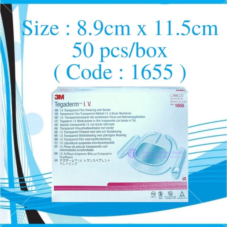3M Tegaderm IV Transparent Film Dressing with Border (Code:1610/1633 ...
