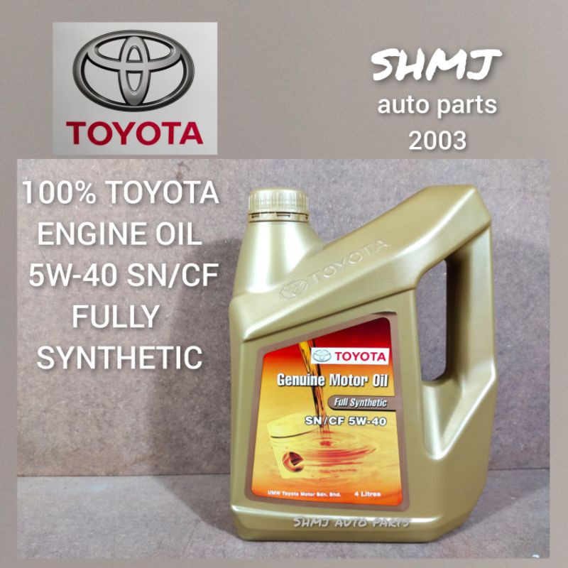 100% TOYOTA 5W/40 SN/CF FULLY SYNTHETIC ENGINE OIL | Shopee Malaysia