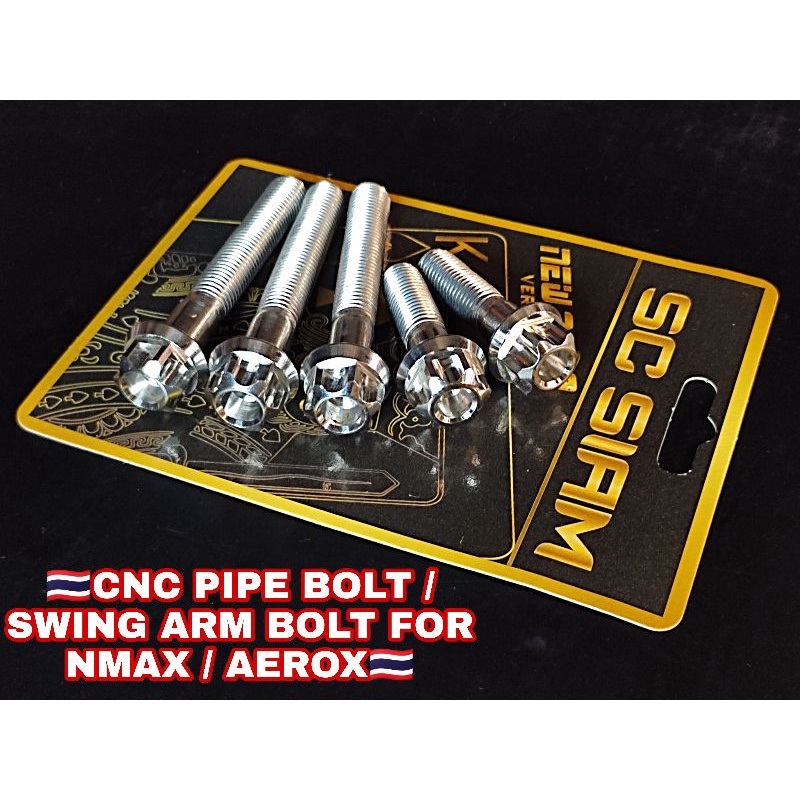 CNC PIPE BOLT / SWING ARM BOLTS SET FOR YAMAHA NMAX / AEROX / XMAX ...