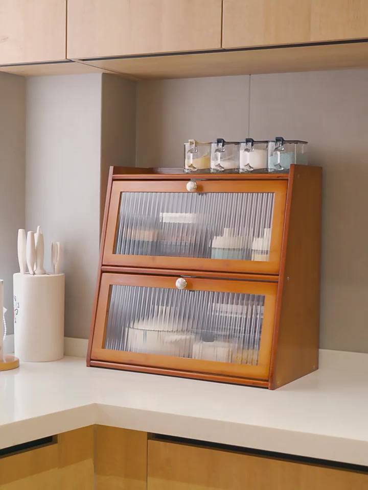 🇲🇾Ready Stock Muji Style Bamboo Kitchen Cabinet 50cm Almari Coffee ...