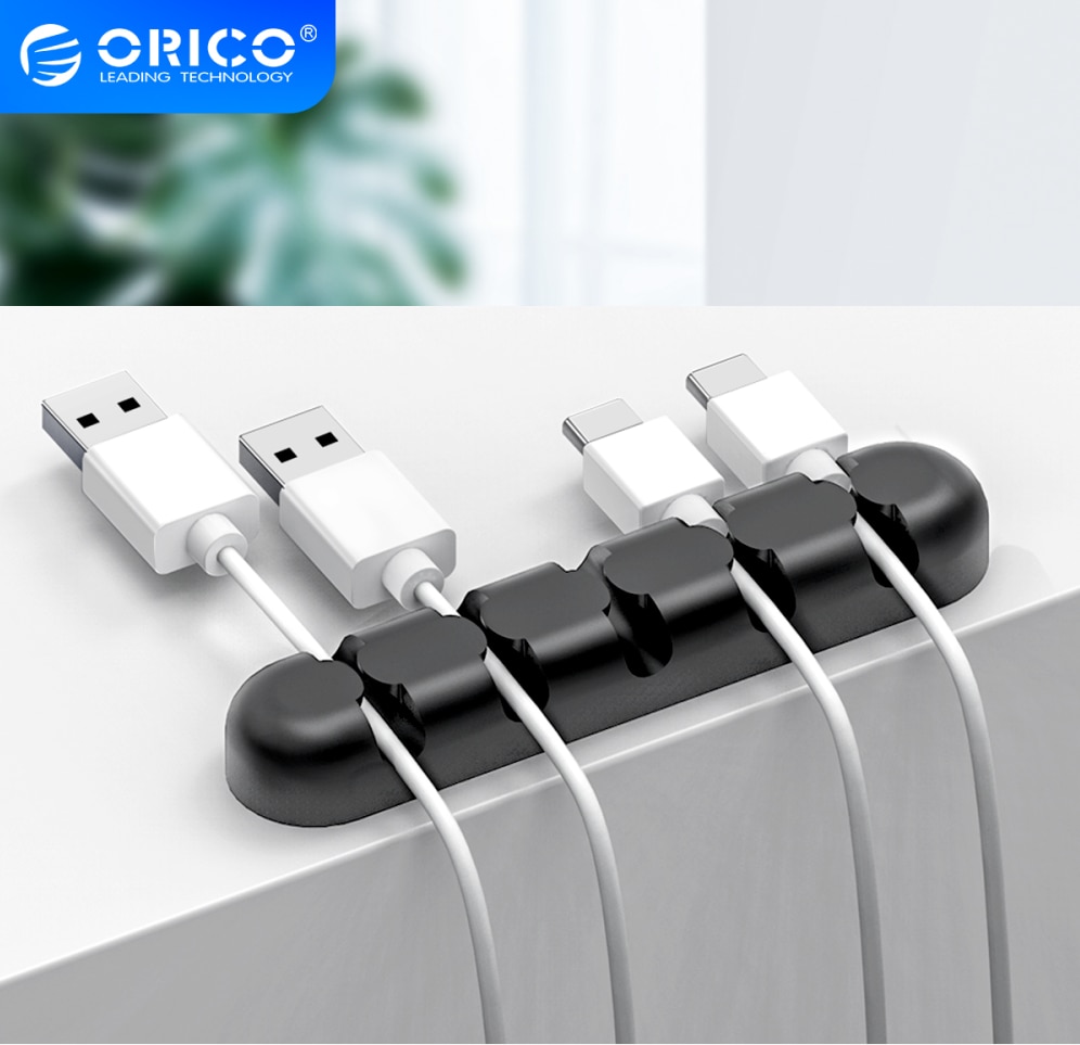 ORICO Cable Organizer Silicone USB Cable Winder Desktop Tidy Management Clips Cable Holder for ...