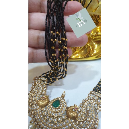 2021 BEAUTIFUL PREMIUM QUALITY MATTE GOLD BLACK BEAD KARIMANI CHAIN ...