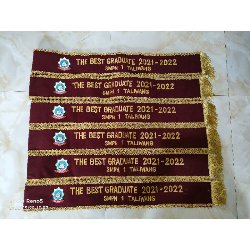 2-row Tassel Lace Velvet GRADUATION SASH+LOGO Embroidered Name SASH ...