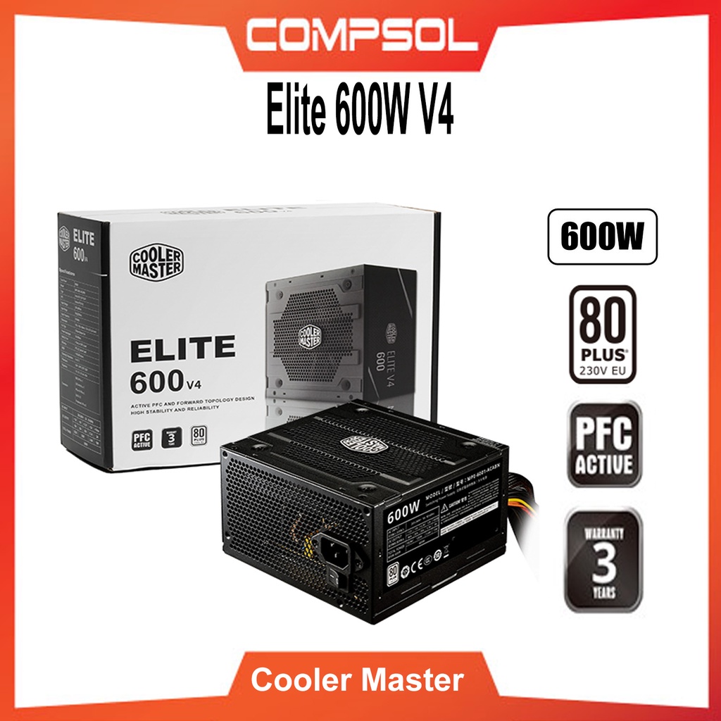 Cooler Master Elite 600W 80 Plus V4 Power Supply | Shopee Malaysia