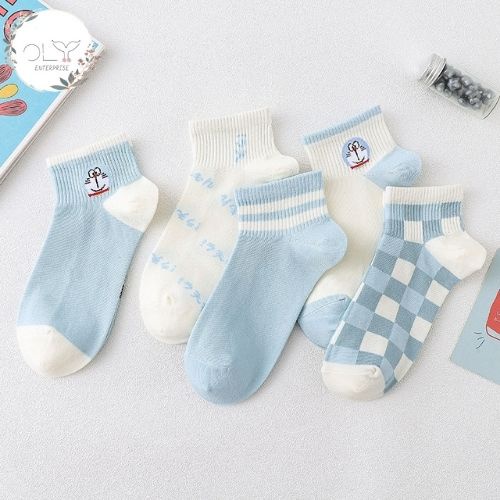 ʕ•́ᴥ•̀ʔっ♡ ️ Doraemon ️*Ready Stock* B05 Blue Korean Cotton Women Socks ...