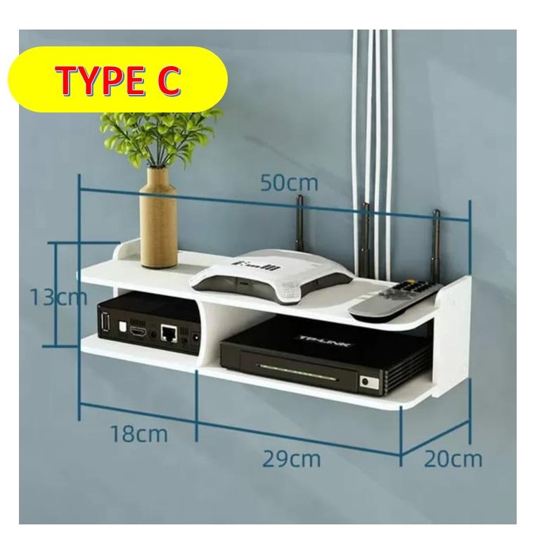 💥Maju.Online💥DVD Player Rack TV Rack Top Box Floating Storage Shelf ...