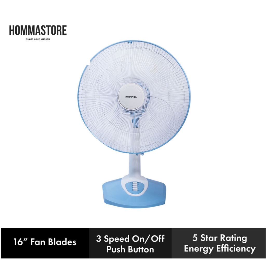 Mistral Table Fan MTF1617V2/2 speeds with pulse function/Stainless ...