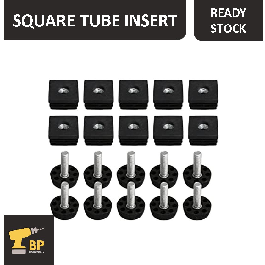 【Readystock】8 Pcs Square Stopper End Cap Table Chair Leg Tube Insert ...