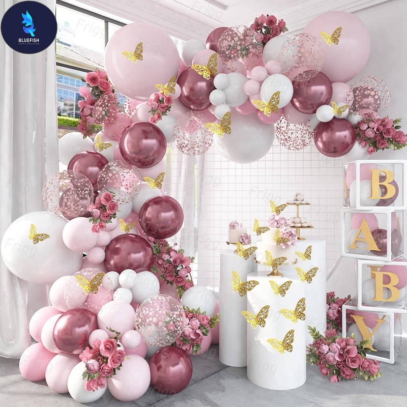 BF Huiran Pink Red Macaron Balloon Happy Birthday Decoration Balloon ...