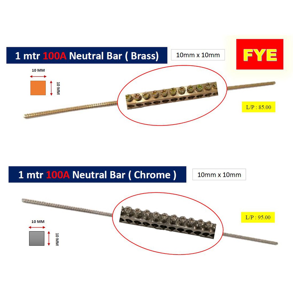 FYE 100A Neutral Link Bar x 1mtr | Shopee Malaysia