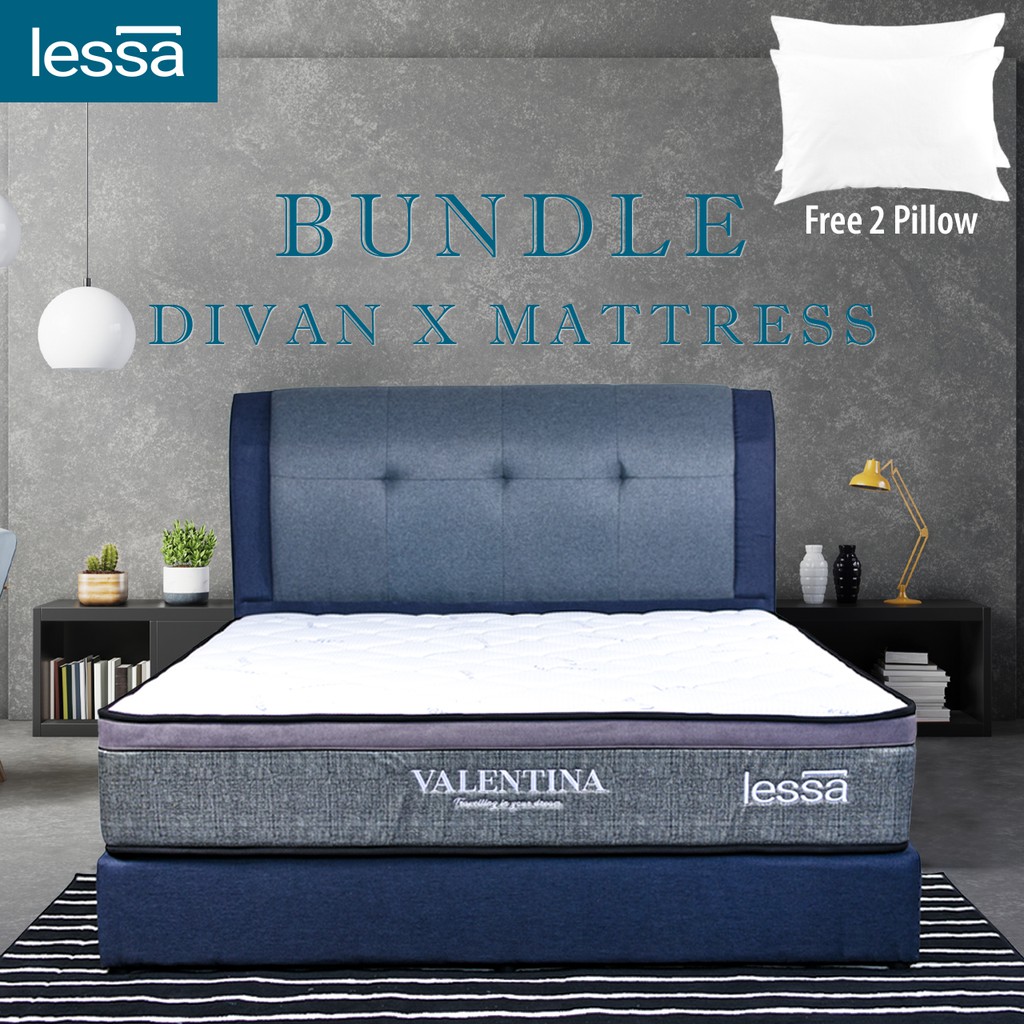(Free Shipping Bundle Deal) Lessa Pearl Bed Frame + Valentina 11 ...