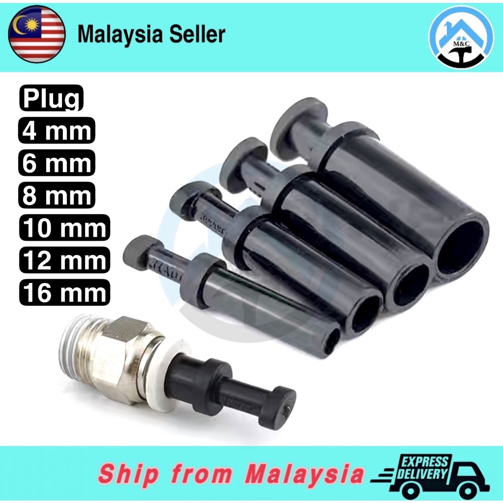 Pneumatic Air Hose Plug, PP Block Air, Plugs Fitting Push Fit Connector ...