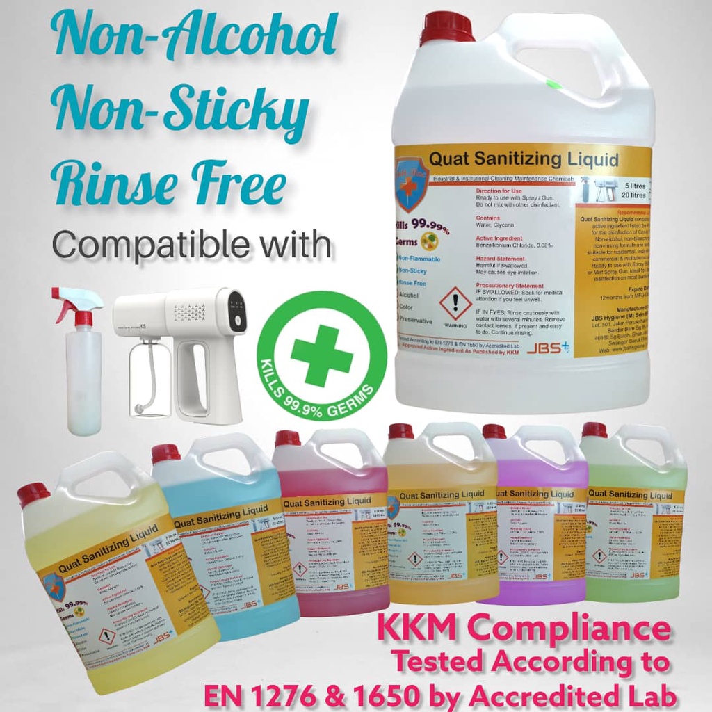 Tested & Certified Anti Bacteria Quat Sanitizing Liquid for Nano Mist ...