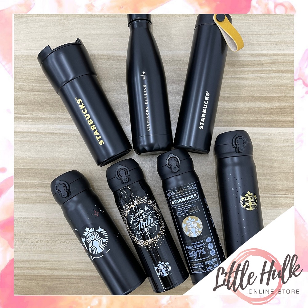 READY STOCK/🖤BLACK SERIES Starbucks Tumbler Bottle ALL BLACK Stainless ...