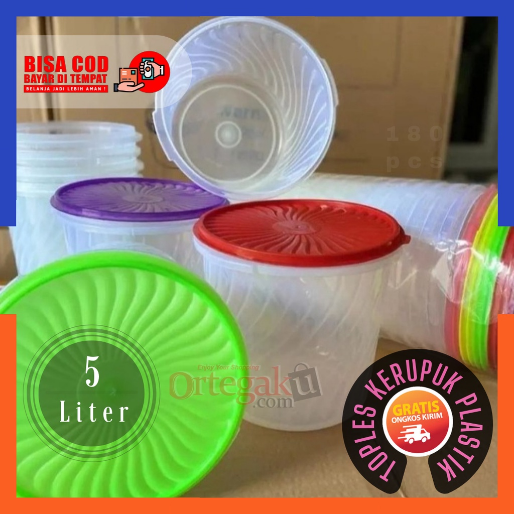 5 Liter Color Plastic Jar | Cracker jar | Cracker Storage Jar ...