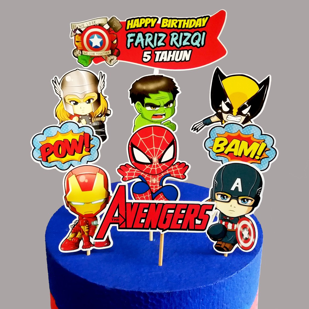 Cake Topper Marvel Avengers (For Cake Decoration) | Shopee Malaysia