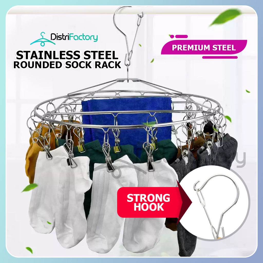 30 Clips Stainless Steel Laundry Drying Rack Clip and Drip Hanger ...