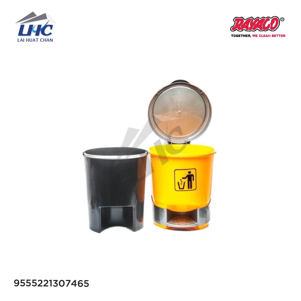 7040 RAYACO 4 Gallon Round Step-On Trash Bin Dustbin Random Colour ...