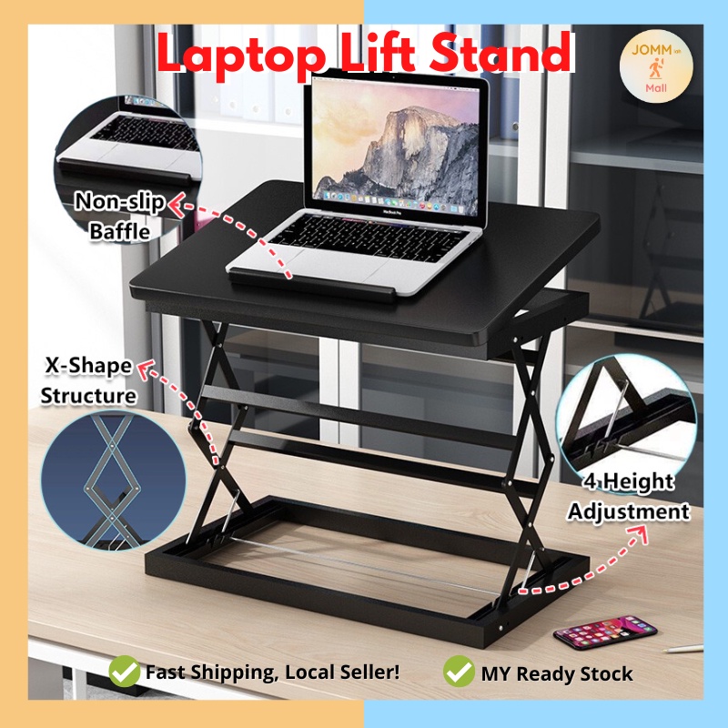 Local Ready Stocks Laptop Lift Foldable Stand Lifting Desk Standing ...
