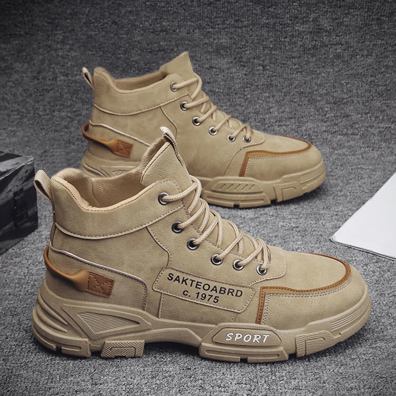 Men's Thin Martin Boots Spring Autumn Single 2021 New Style High-Top ...