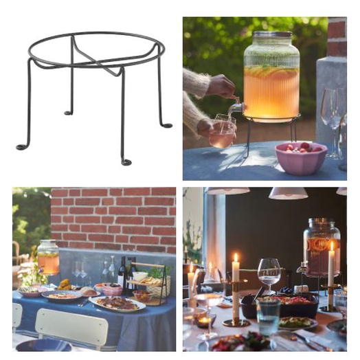 VARDAGEN Glass Beverage Dispenser With Stand / Jar with tap / Balang ...